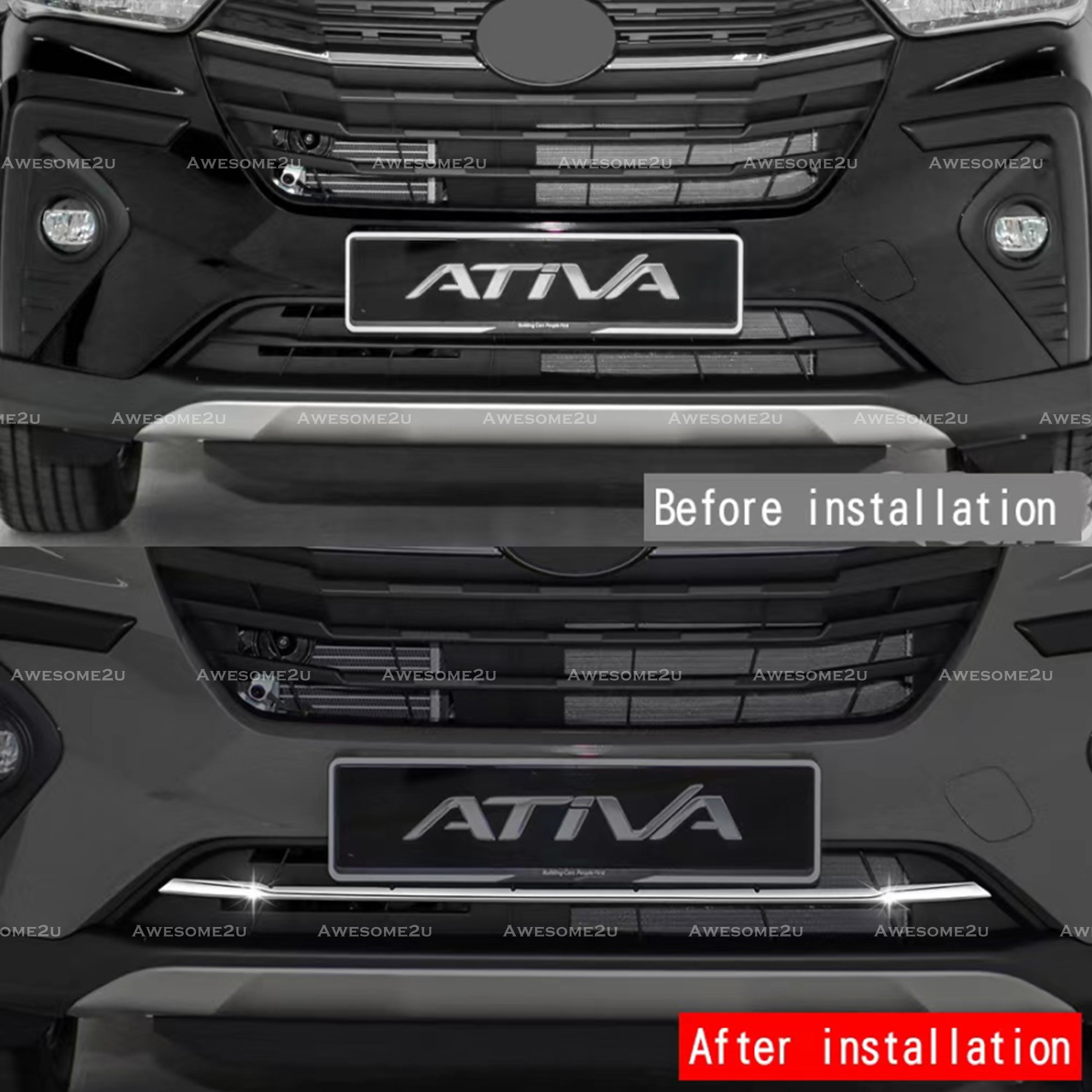 Awesome2u Perodua Ativa Car Front Bumper Lower Trim Garnish Accessories ...