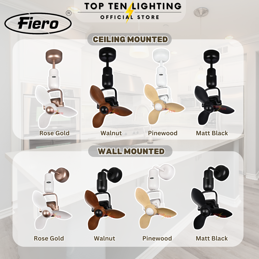 DEKA FIERO TINY 16" Wall Ceiling Fan DC Motor Designer Decorative Wall ...