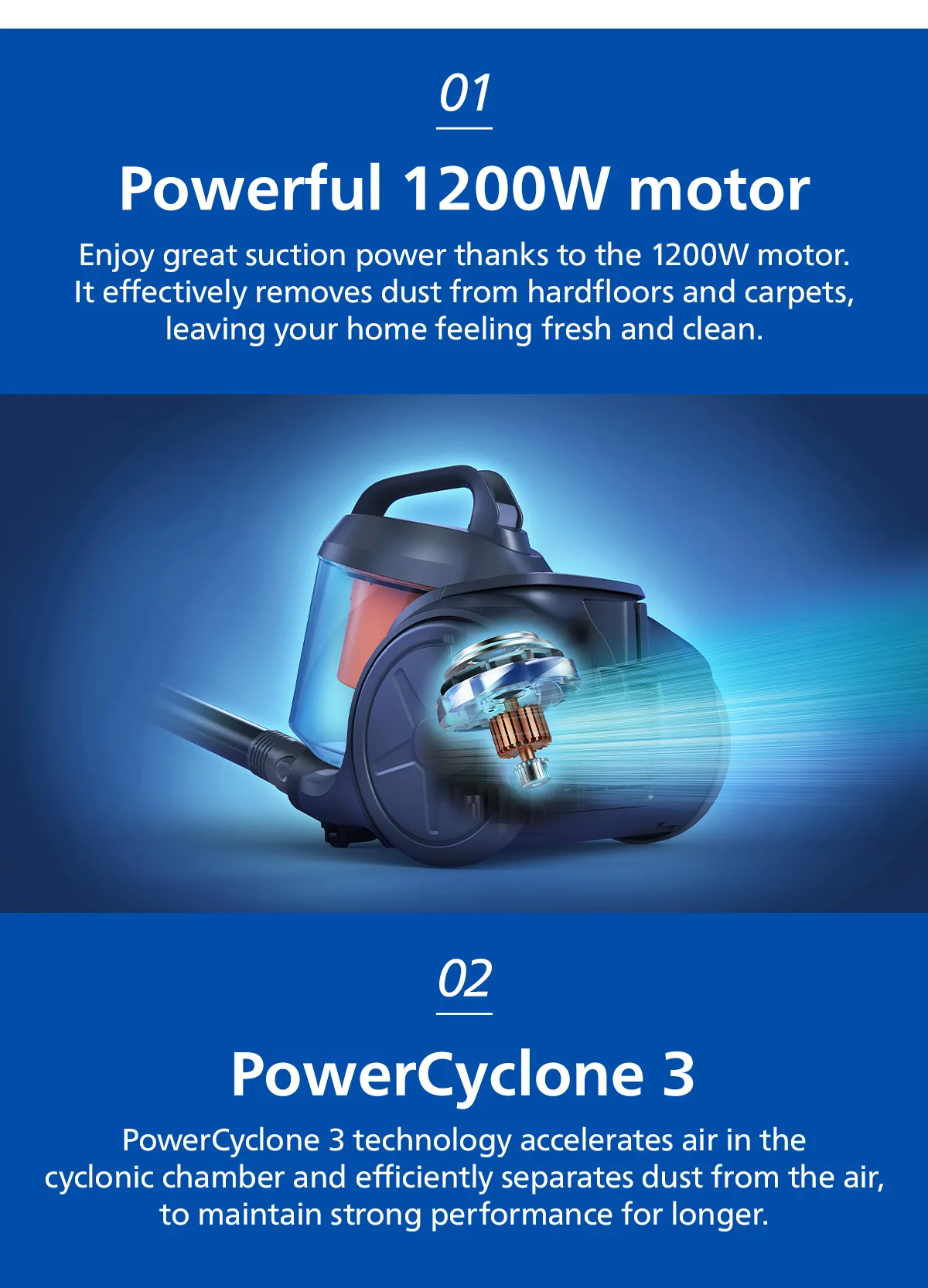 Philips XB1042 | Bagless vacuum cleaner | PowerCyclone 3 technology ...