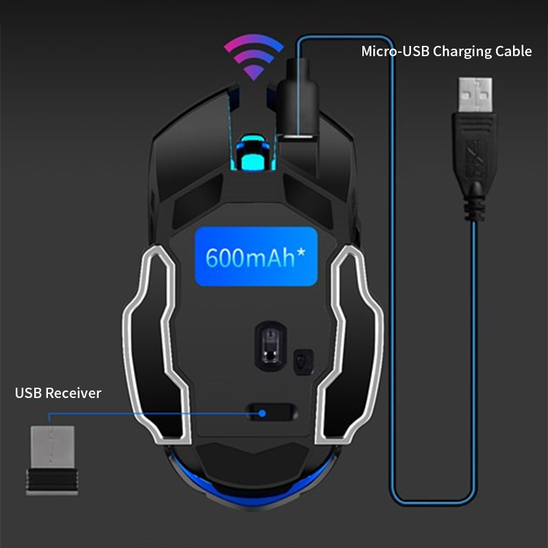 3 DPI levels Mouse Wireless Gaming Mouse Mute Buttons Bluetooth 5.0 ...