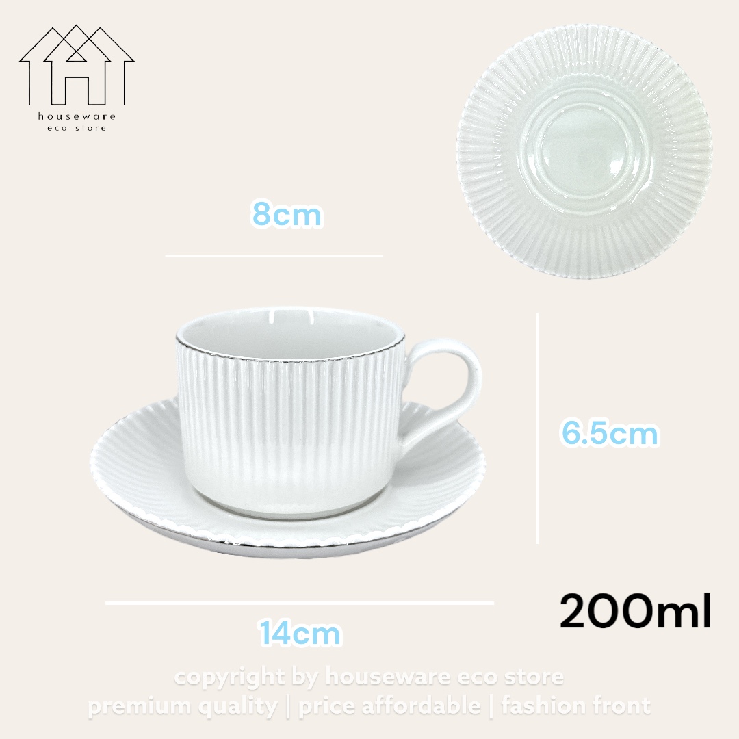 12pcs Ceramic Mug With Saucer / Cawan Seramik Cawan Set Tea Coffee Cup ...