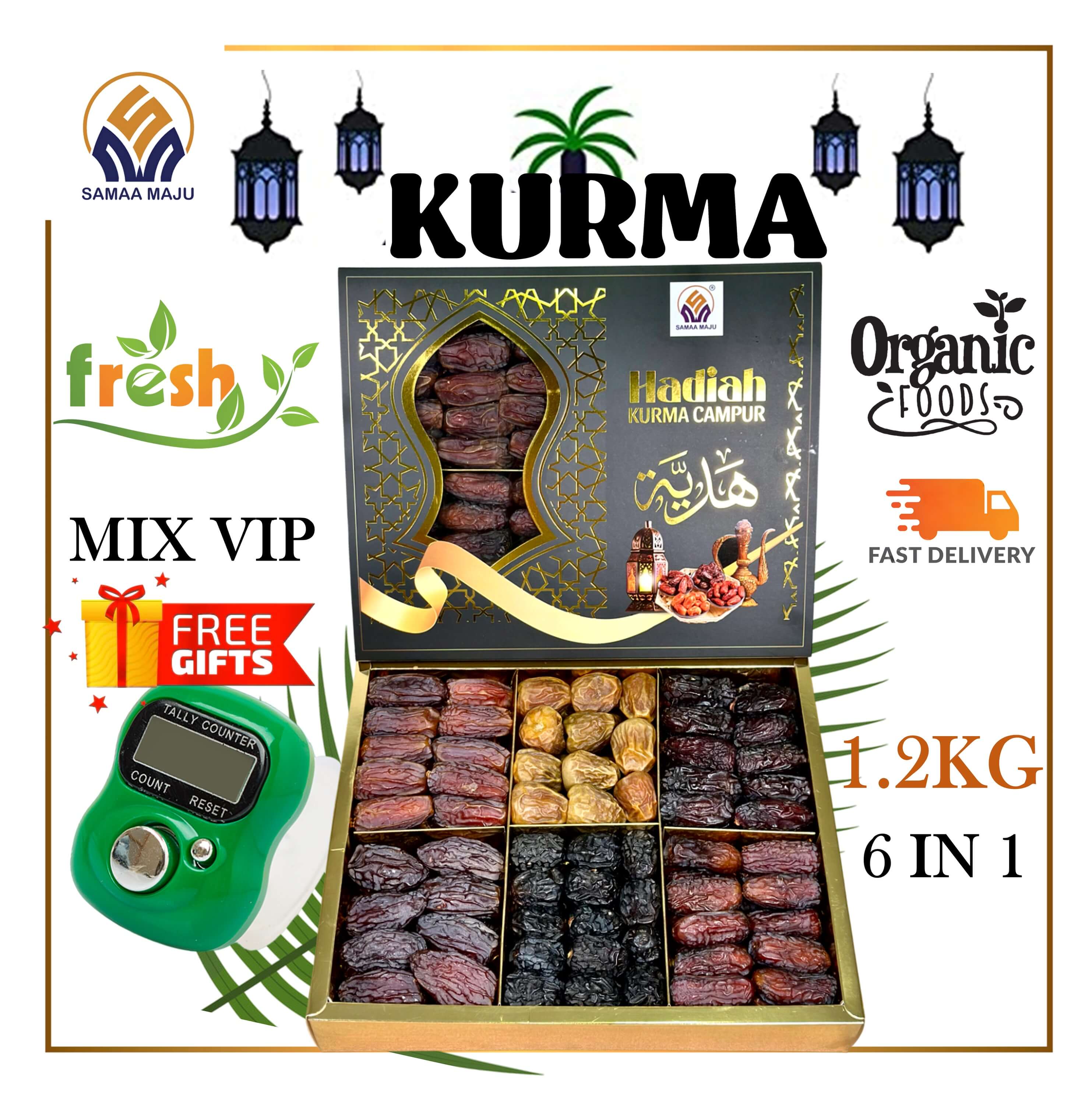 Mix Kurma Almadinah 6 in1 & 4 in 1 Ajwa, Mariami, Safawi, Mabroom ...