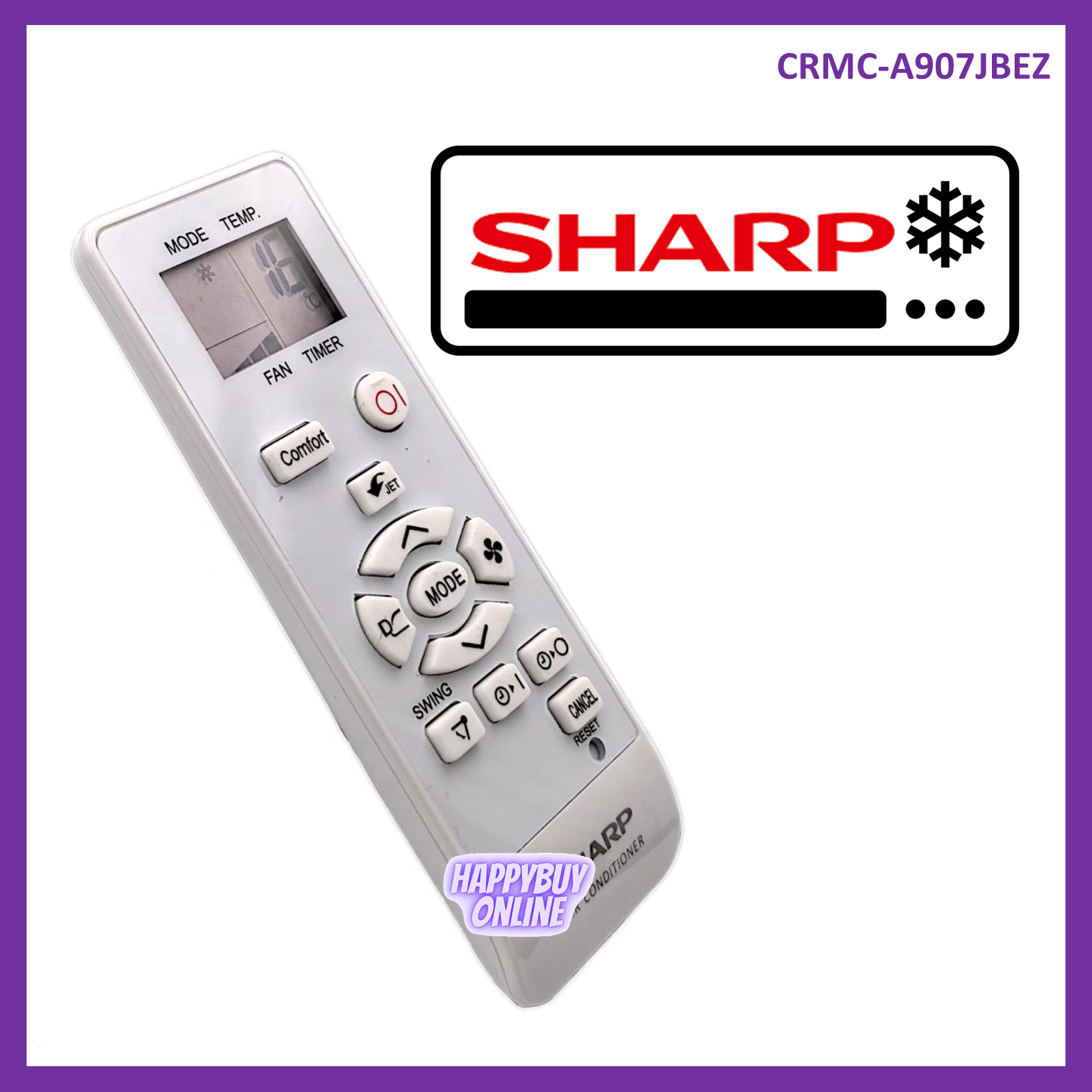 Sharp Air Conditioner Remote Control CRMC-A907JBEZ Replacement Remote ...