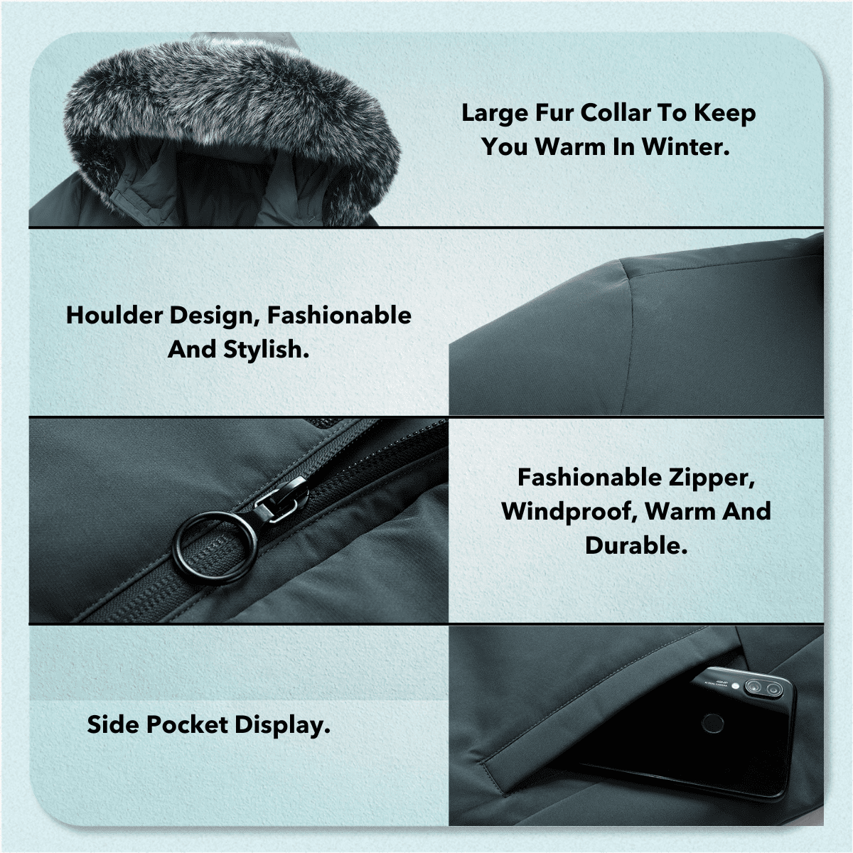 A084 Hitchie -15Deg Man Winter Snow Cold Down Jacket Men Fleece Coat ...