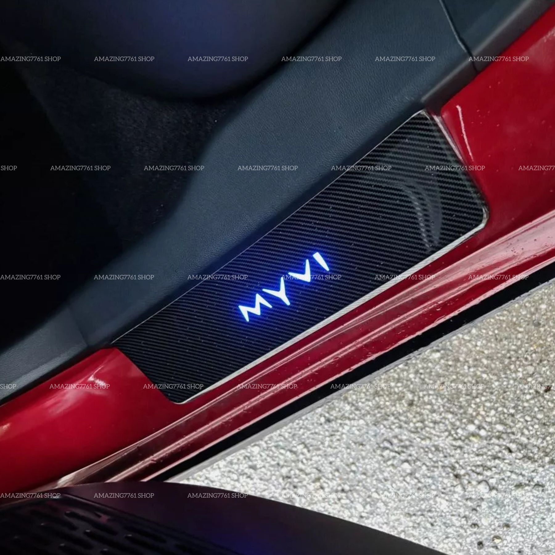 AMAZING PERODUA MYVI 2011-2024 CAR CARBON FIBER LED DOOR SIDE STEP SILL ...