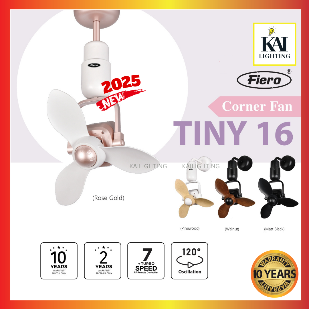 [NEW 2025] DEKA FIERO TINY 16 Wall Ceiling Fan 7 Speed + TURBO Dc Motor With Remote Control Dual ...