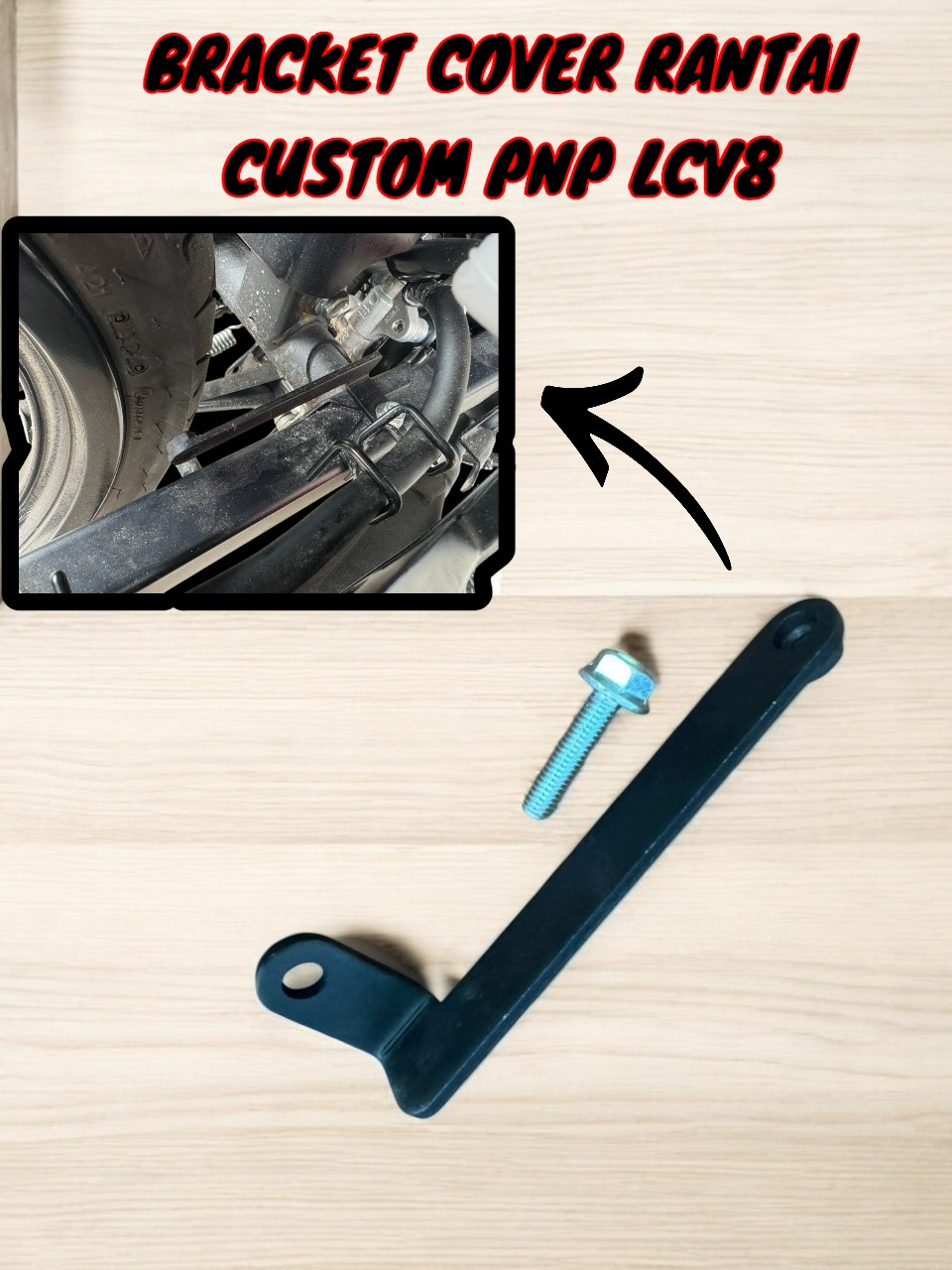 YAMAHA LCV8 LC135 V8 FI CHAIN COVER CUSTOM BRACKET / RANTAI COVER REAR ...