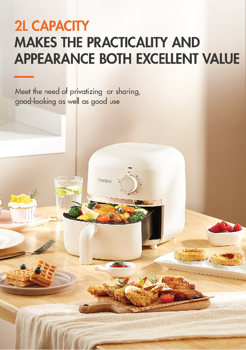 Gaabor Mini Air Fryer With 9 Menu Functions & 3D Hot Air Circulation (2 ...