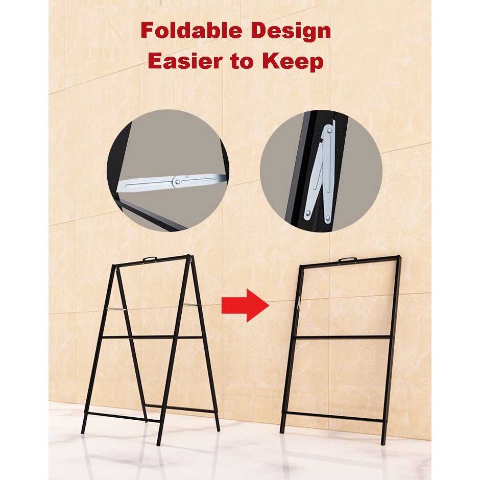 A Stand Signboard A Frame Stand Poster Stand Display Sign Double-Sided Metal Banner Stand 60x90 ...