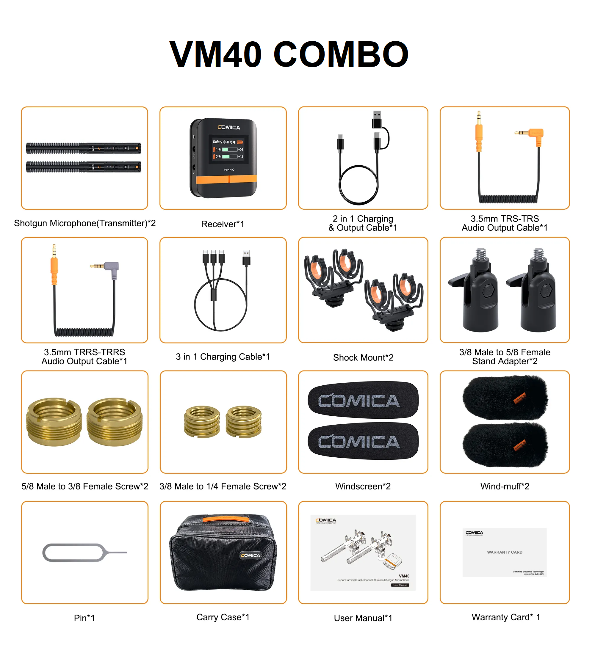 COMICA VM40 / VM40 COMBO SUPER CARDIOID DUAL-CHANNEL WIRELESS SHOTGUN ...