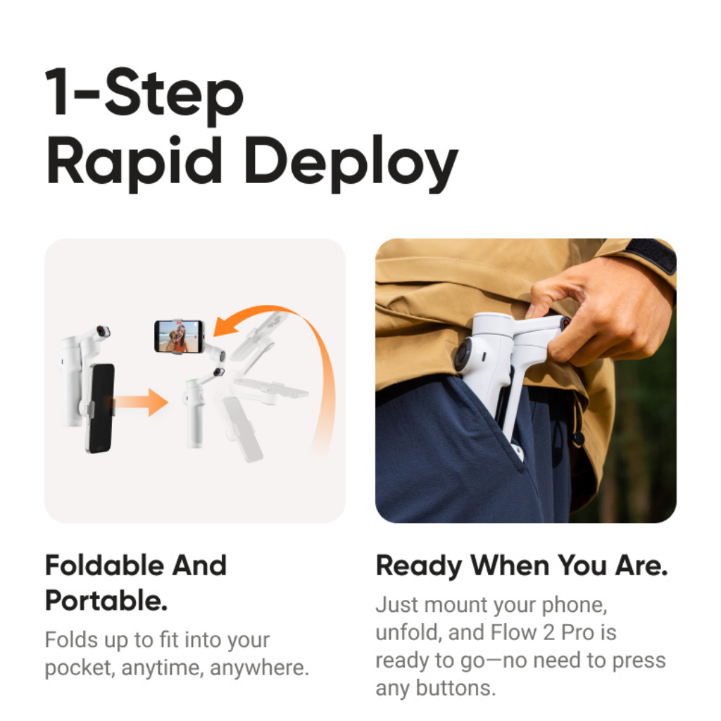 [NEW] Insta360 Flow 2 Pro/Flow Pro/Flow - Al Powered Smartphone Gimbal Stabilizer With Built-In ...