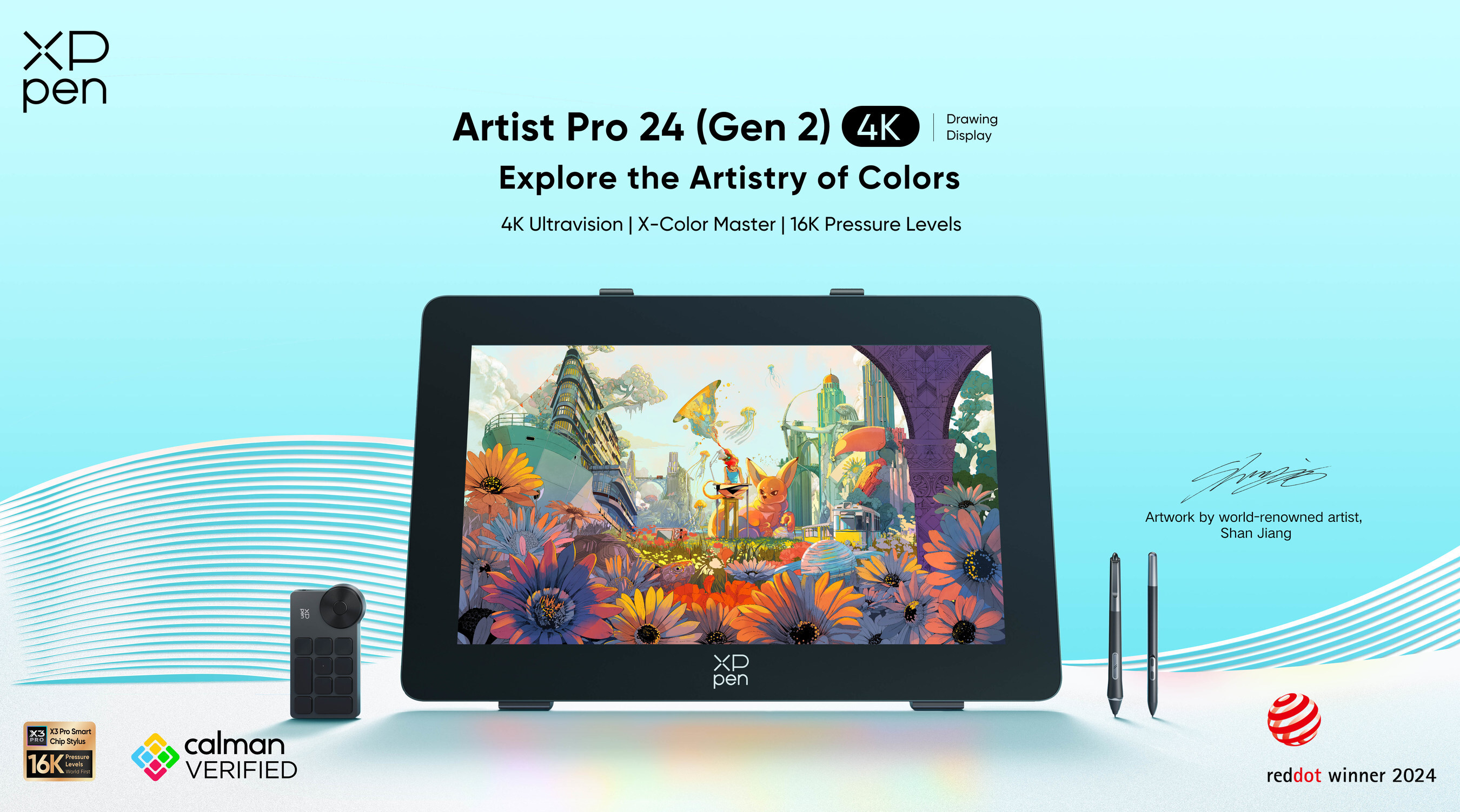 XP-Pen Artist Pro 24 (Gen 2) 4K 24'' Graphic Drawing Display | Shopee ...