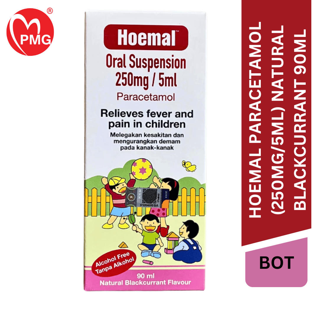 [PMG PHARMACY] Hoemal Paracetamol (250mg/5ml) Natural Blackcurrant 90ml ...