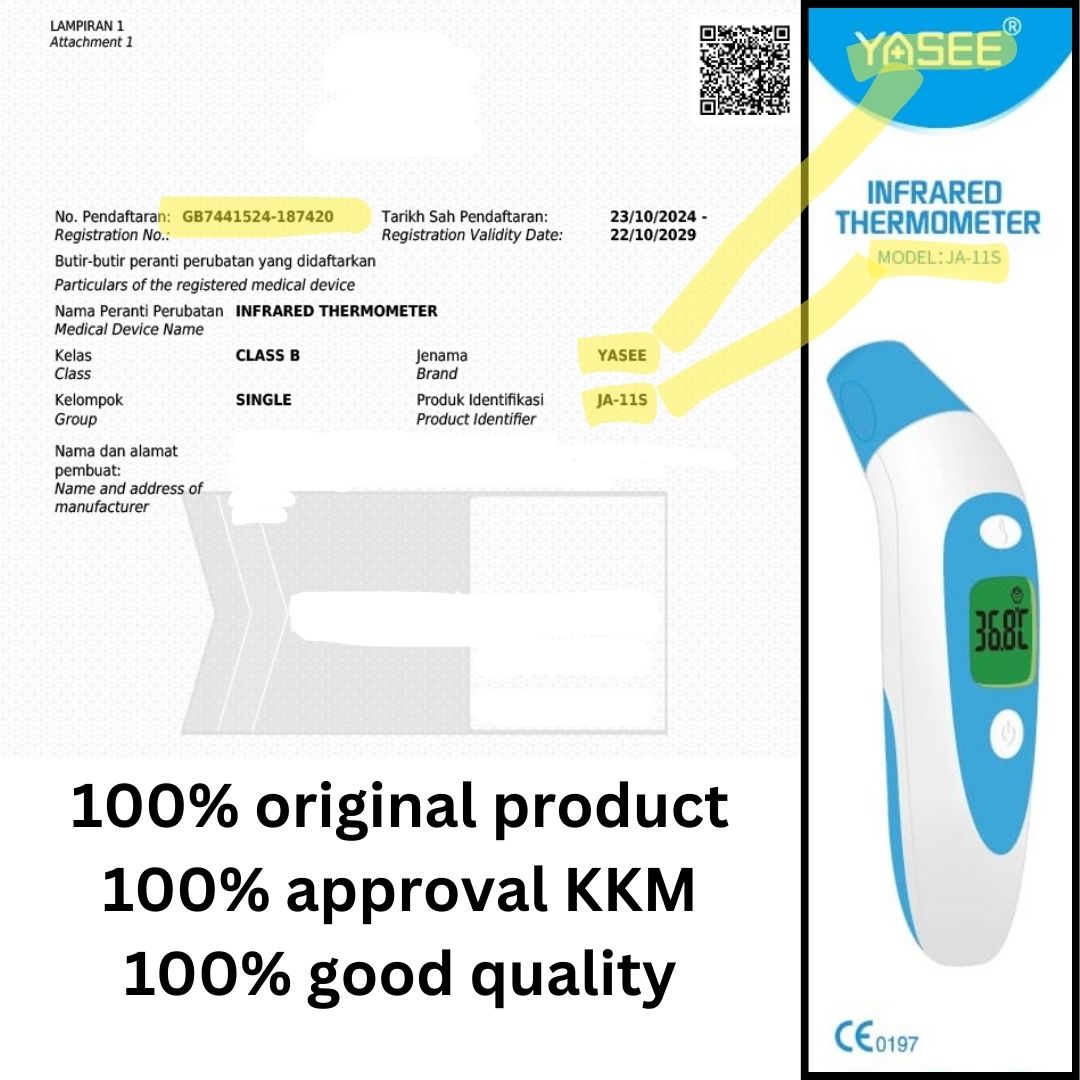 【Kelulusan KKM + Medical Grade】Thermometer Yasee 3 in 1 ear & forehead ...