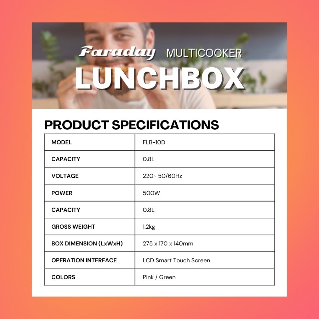 Faraday 0.8L Lunch Box FLB-08 / FLB-10D | Shopee Malaysia