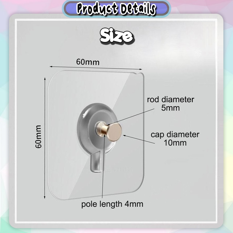 [Little B House] Punch-Free Wall Hook Non-Marking Wall Screw Sticker ...