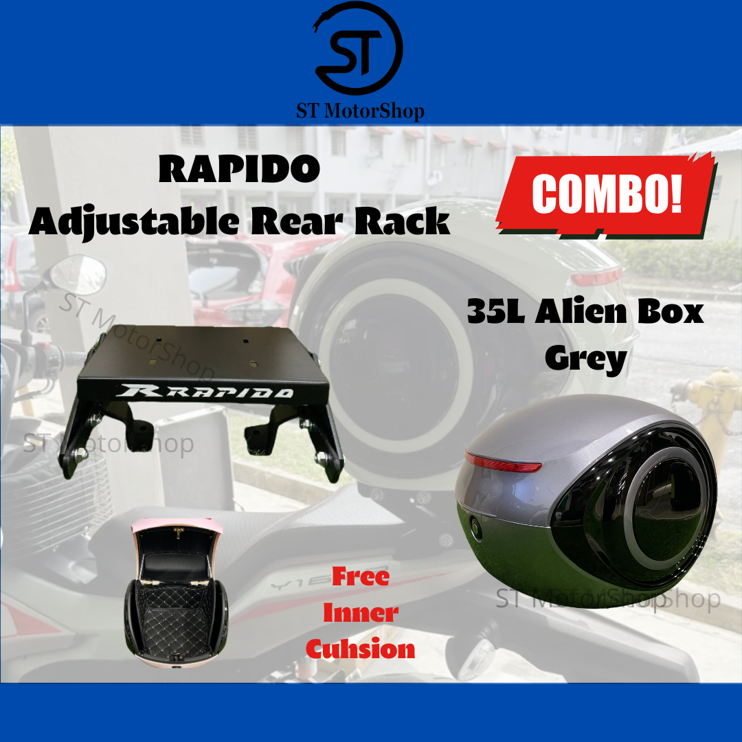 RAPIDO Rack Lipat Alien Tail Box Siput Motorcycle Box Adjustable Rear ...