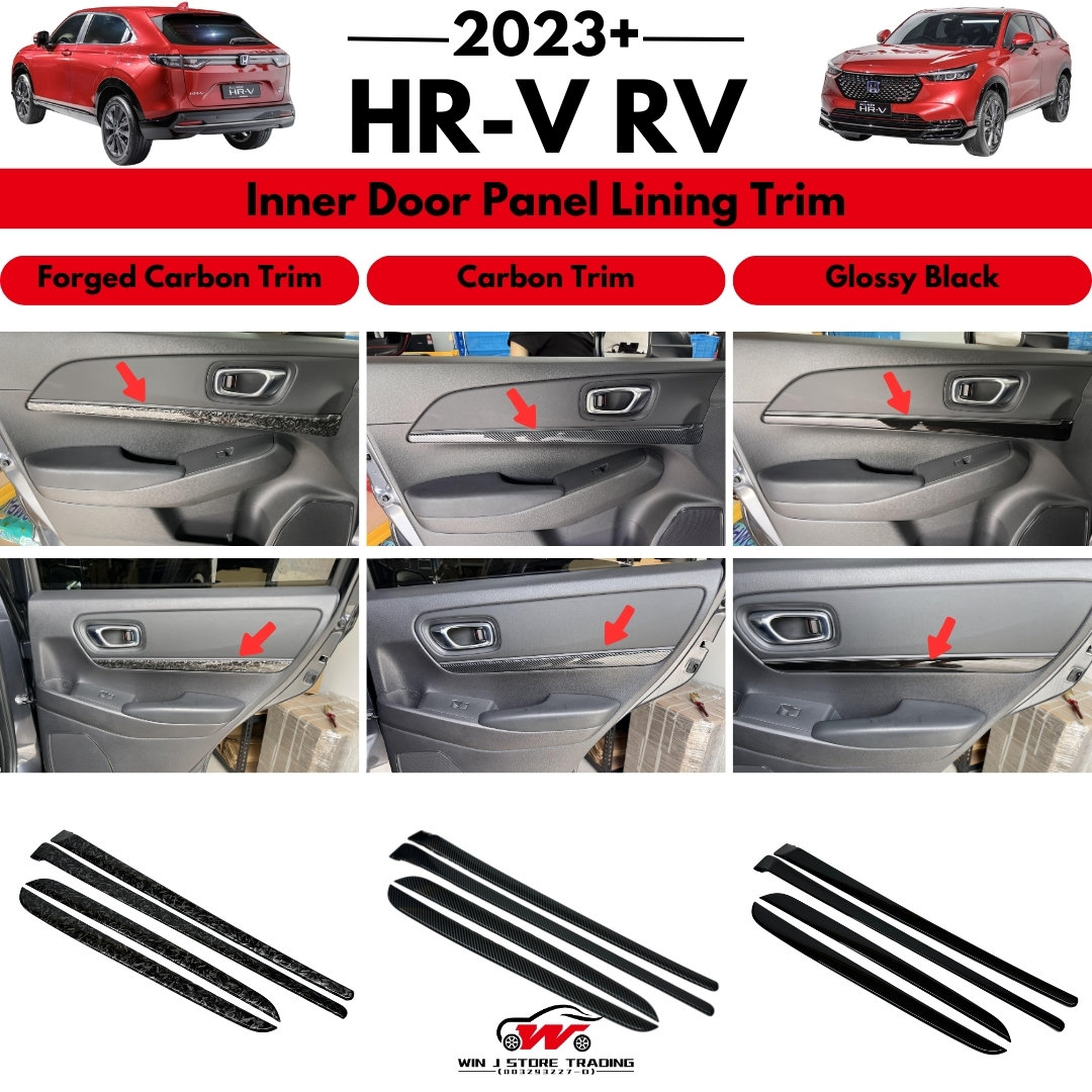 Honda HR-V HRV RV 2022-2025+ Carbon Trim/Glossy Black Door Panel Trim ...