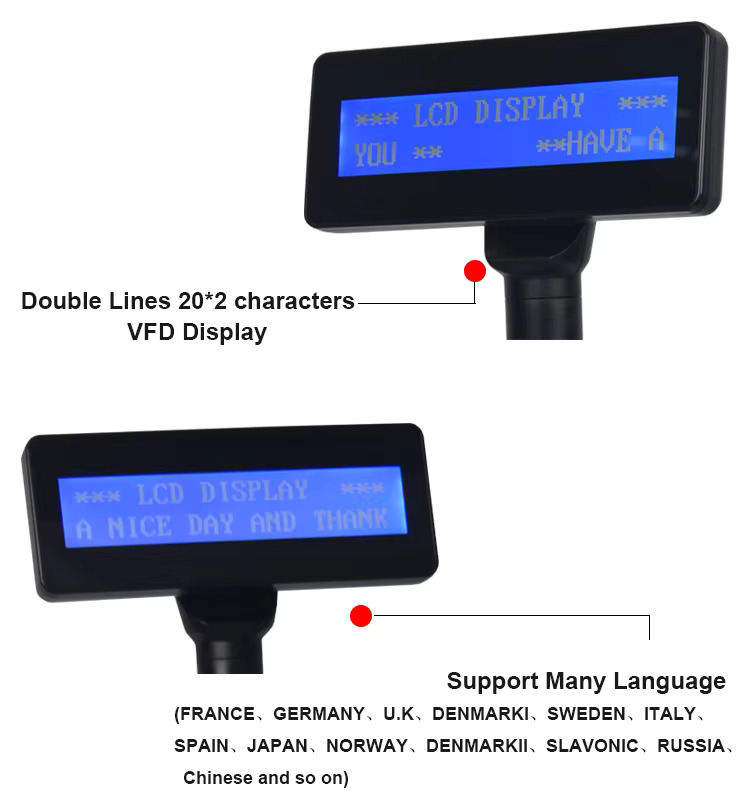 EZCTECH VFD / LCD 2 line pos customer display /pole display | Shopee ...