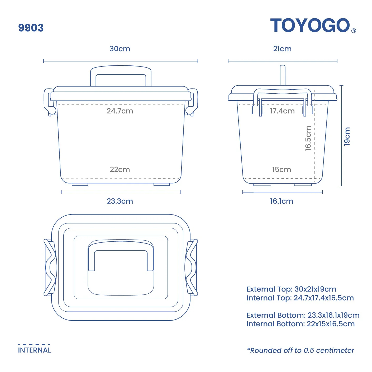 TOYOGO Handy Storage Box with Lid & Clip - Translucent 9903 (6L) [4/12 ...