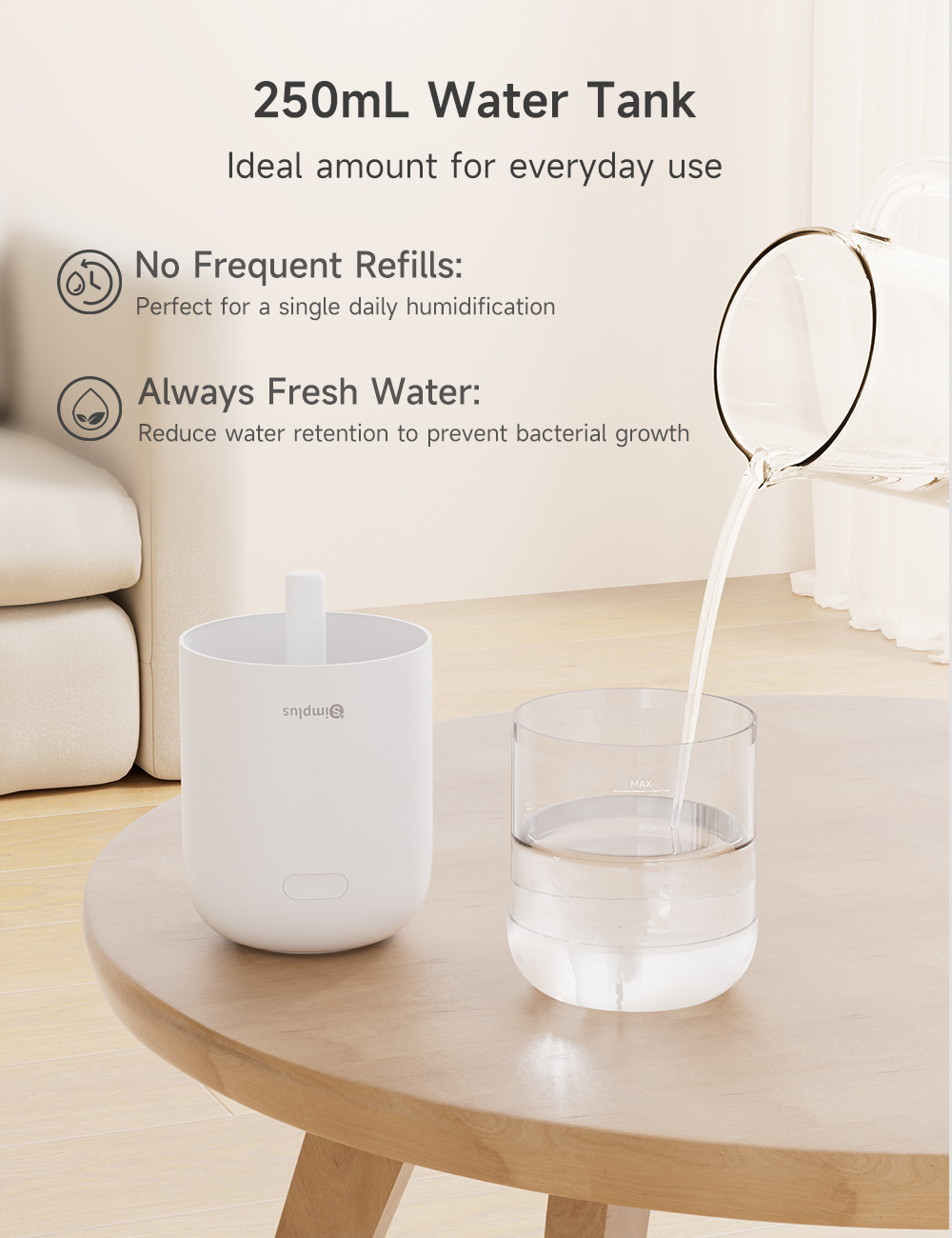 Simplus Humidifier Car Desktop Use Type-C Rechargeable Wireless ...