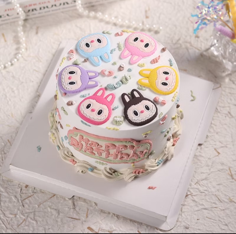 Kek Haisan Cartoon Cute Labubu Fairy Birthday Cake Decoration Labubu ...
