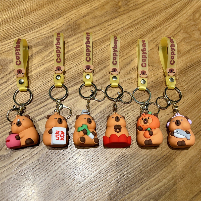 Capybara Keychain Capibala Cute Kapibara Keychain Cartoon Keychain Doll ...
