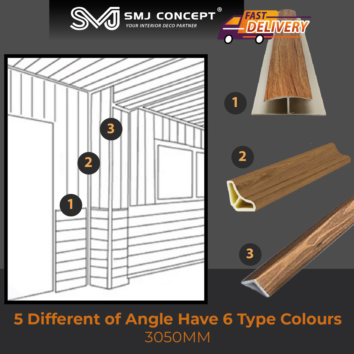 SMJ CONCEPT® PVC Connector Profile (All Types) | L / H / W / J Profiles ...