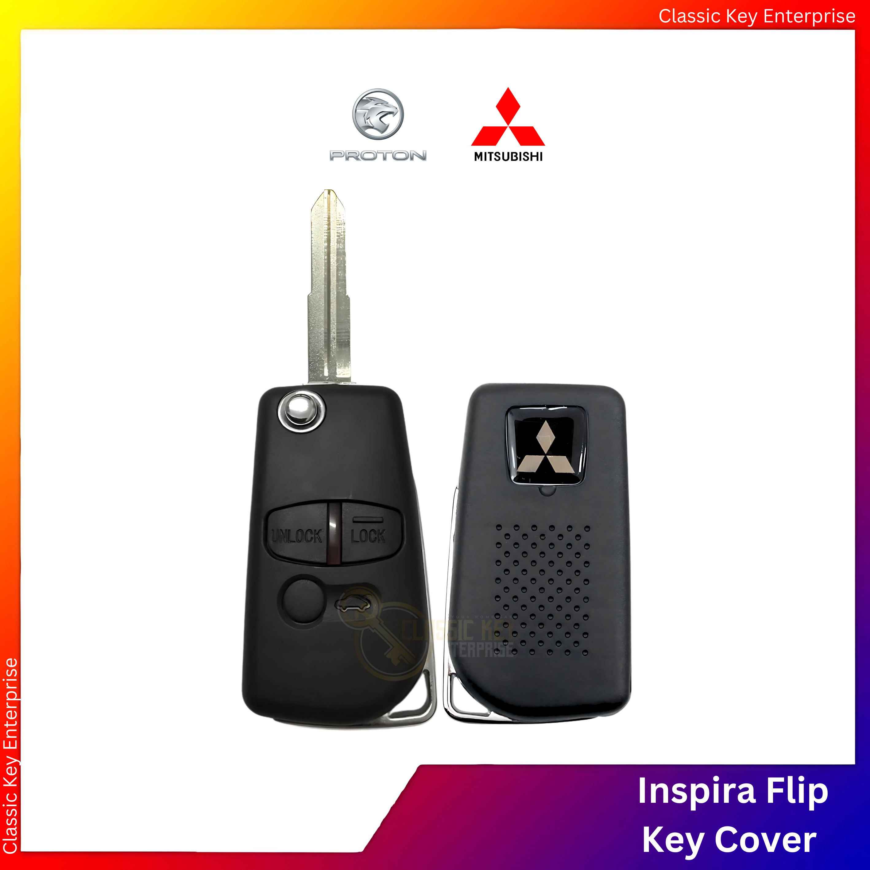 Proton Inspira Flip Key Cover Casing with Mitsubishi Logo | Shopee Malaysia
