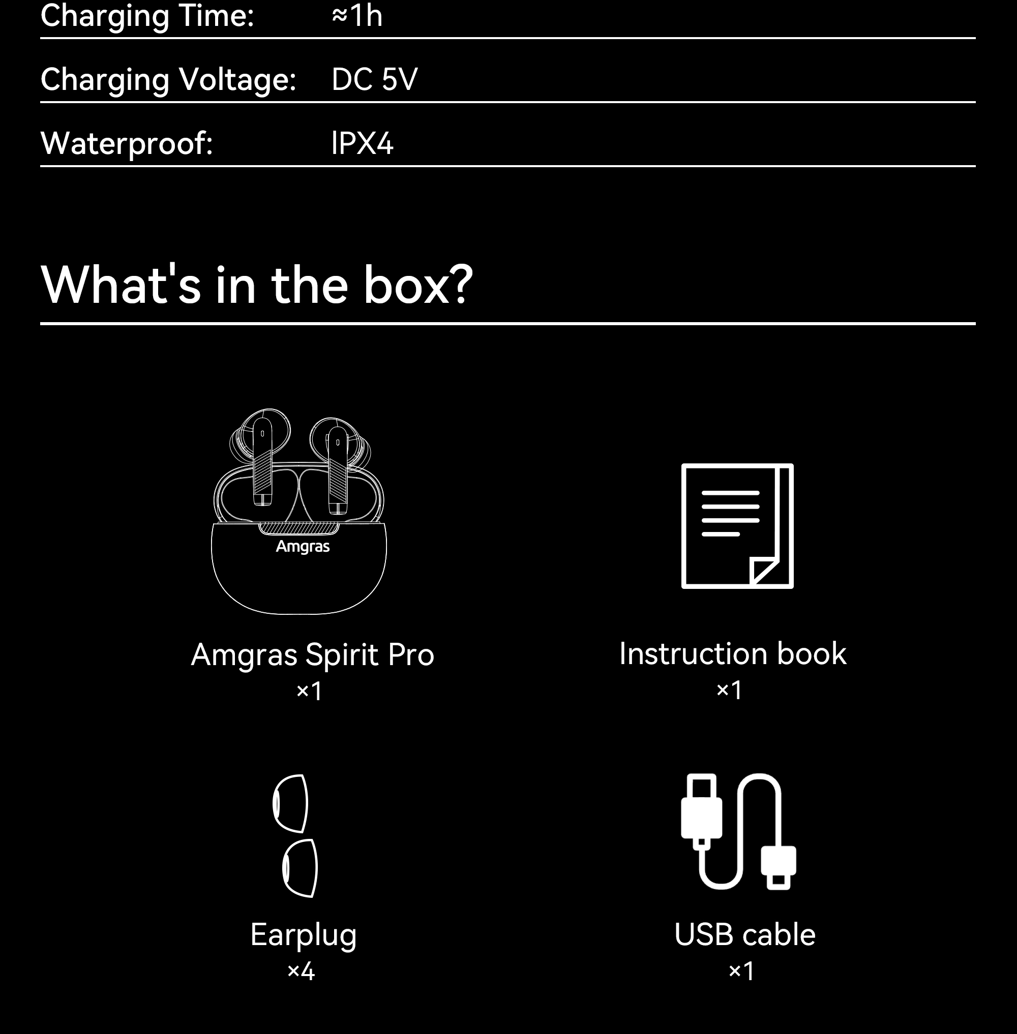 Amgrass Spirit Pro Bluetooth Earbuds Wireless Earbud Noise Reduction ...