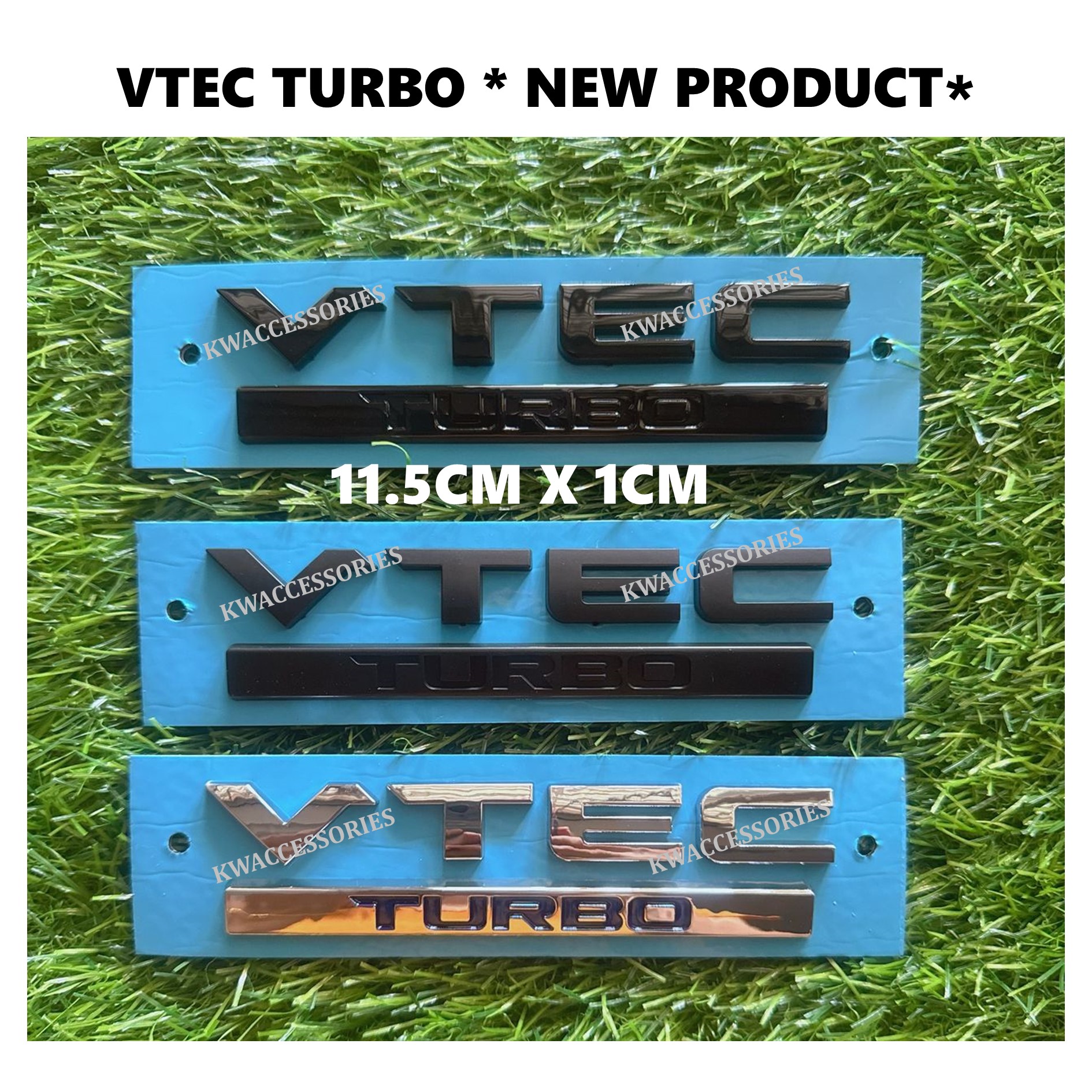 *Stock Baru* EMBLEM LOGO FOR HONDA VTEC TURBO EMBLEM CHROM/BLACK ...