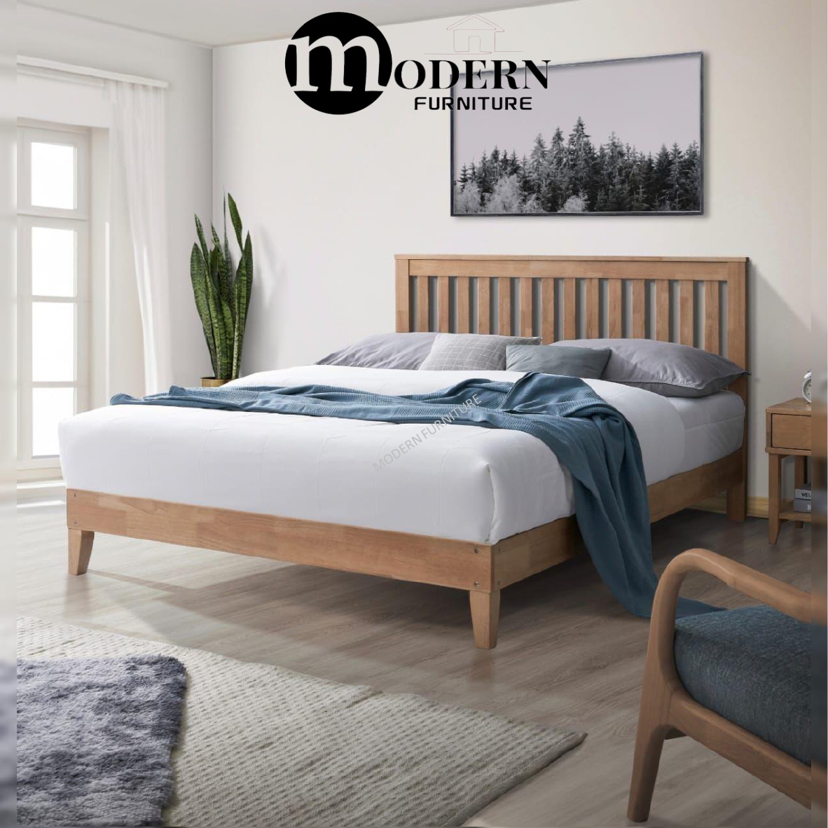 🔥SOLID WOOD Muji Single / Queen / King Bed Frame / Katil / Katil Murah ...
