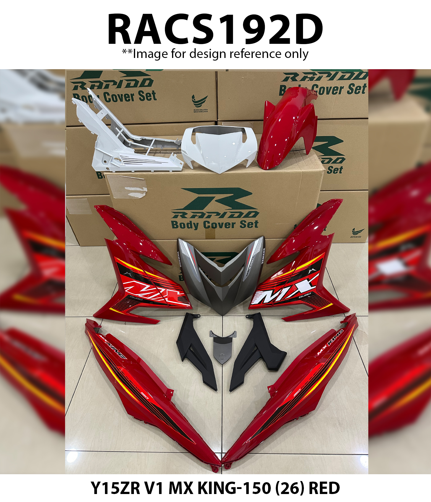 Yamaha Ysuku Y15zr V1 V2 Mx King-150 (26) Red Cyan Sticker Tanam Stripe ...