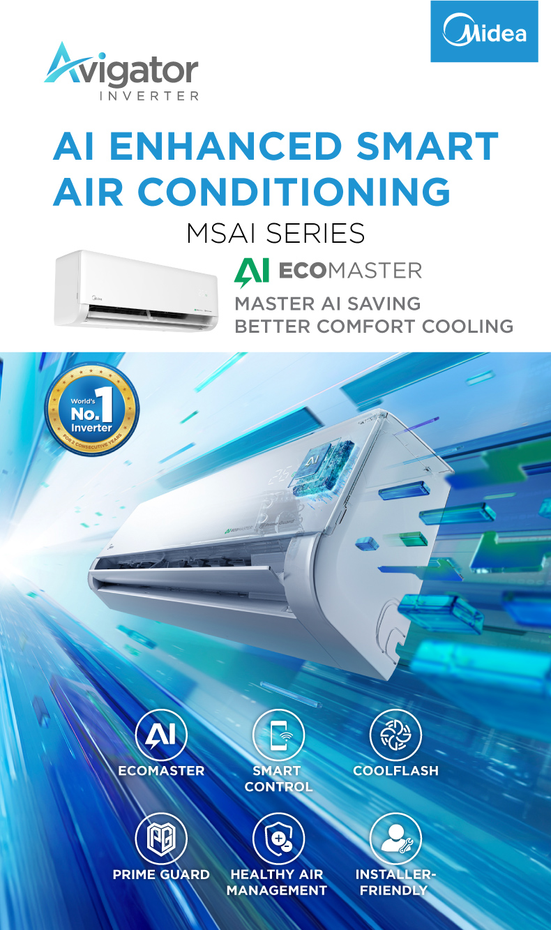 Midea Avigator MSAI-10/13/19/25CRFN8 5 Star EcoMaster R32 Inverter Air ...
