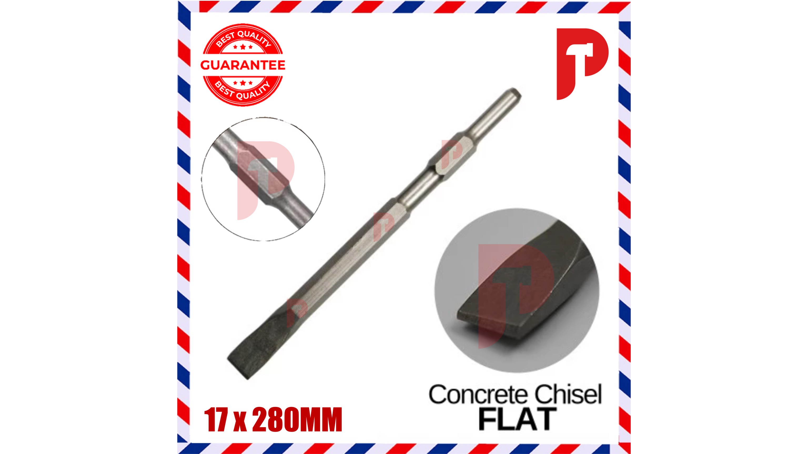 Concrete Chisel 17x280MM (Flat/Point) ELECTRIC DEMOLITION HAMMER CHISEL BIT/ HACKER CHISEL BIT ...