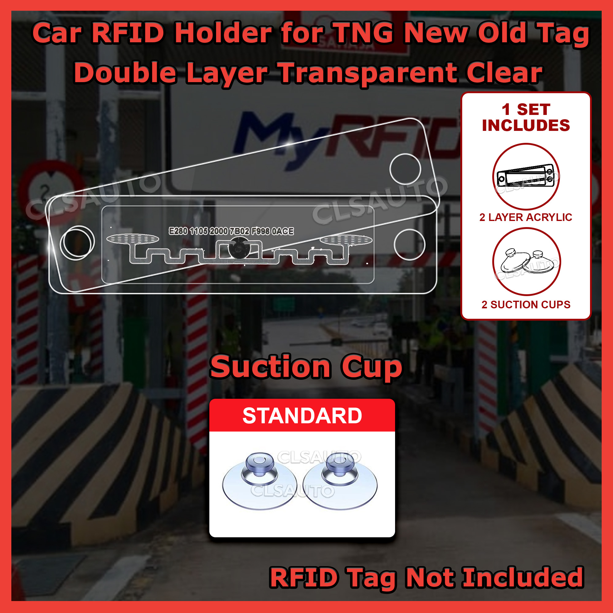 Car RFID Holder for TNG New Old Tag Double Layer Transparent Clear ...