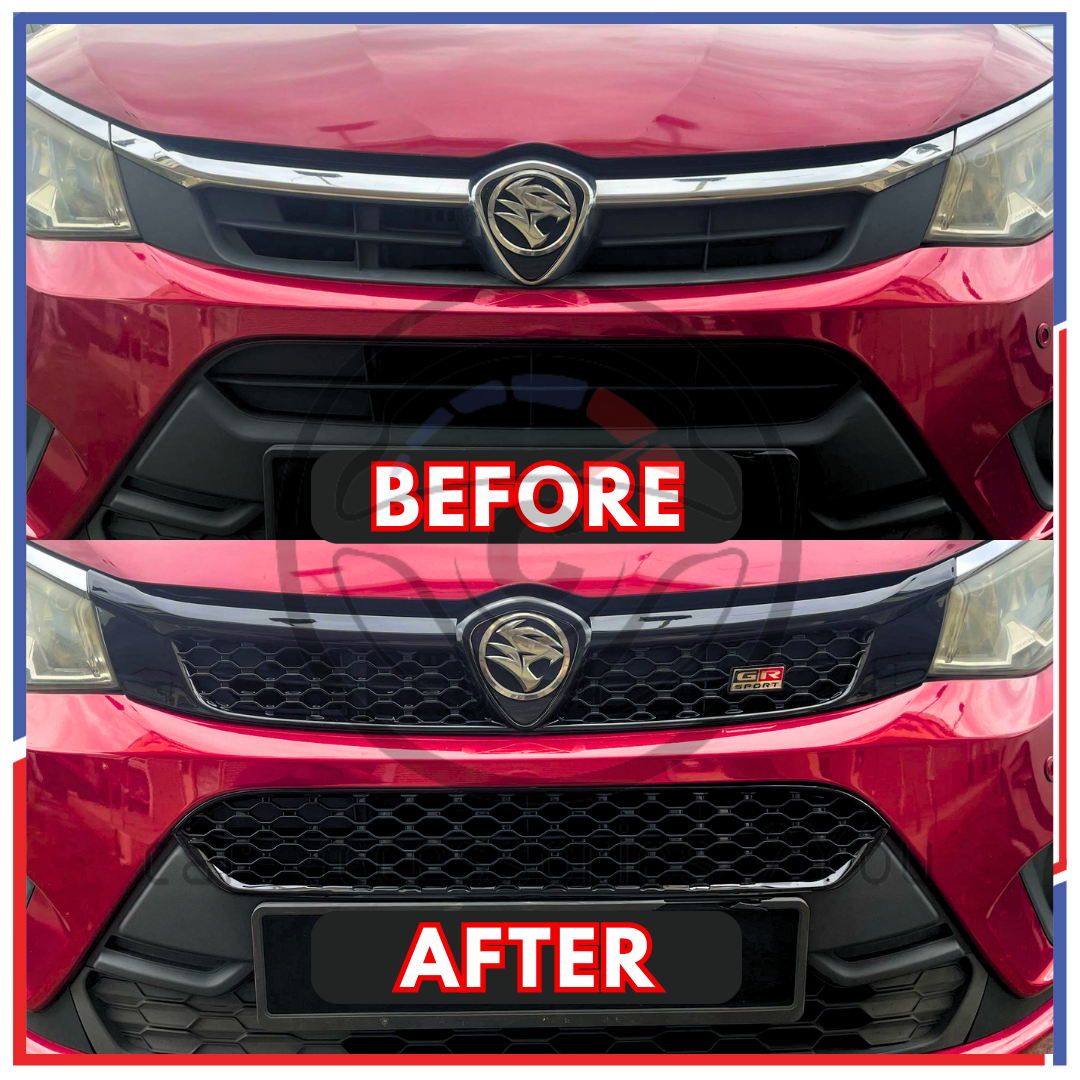 Proton Persona 2016-2019 Front Grill Glossy Black (Mini Cooper Style ...
