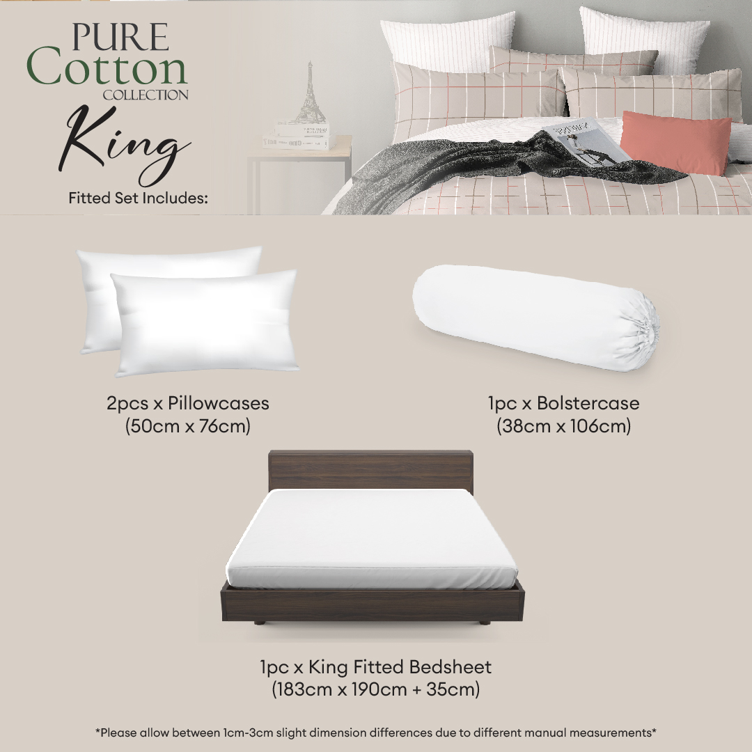 Novelle Pure Cotton Fitted Bedsheet Set (without Comforter / Quilt ...