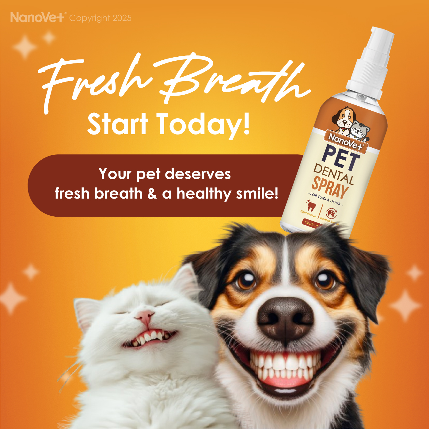Nanovet® Pet Dental Mouth Spray for Cat and Dog (60ml) | Shopee Malaysia