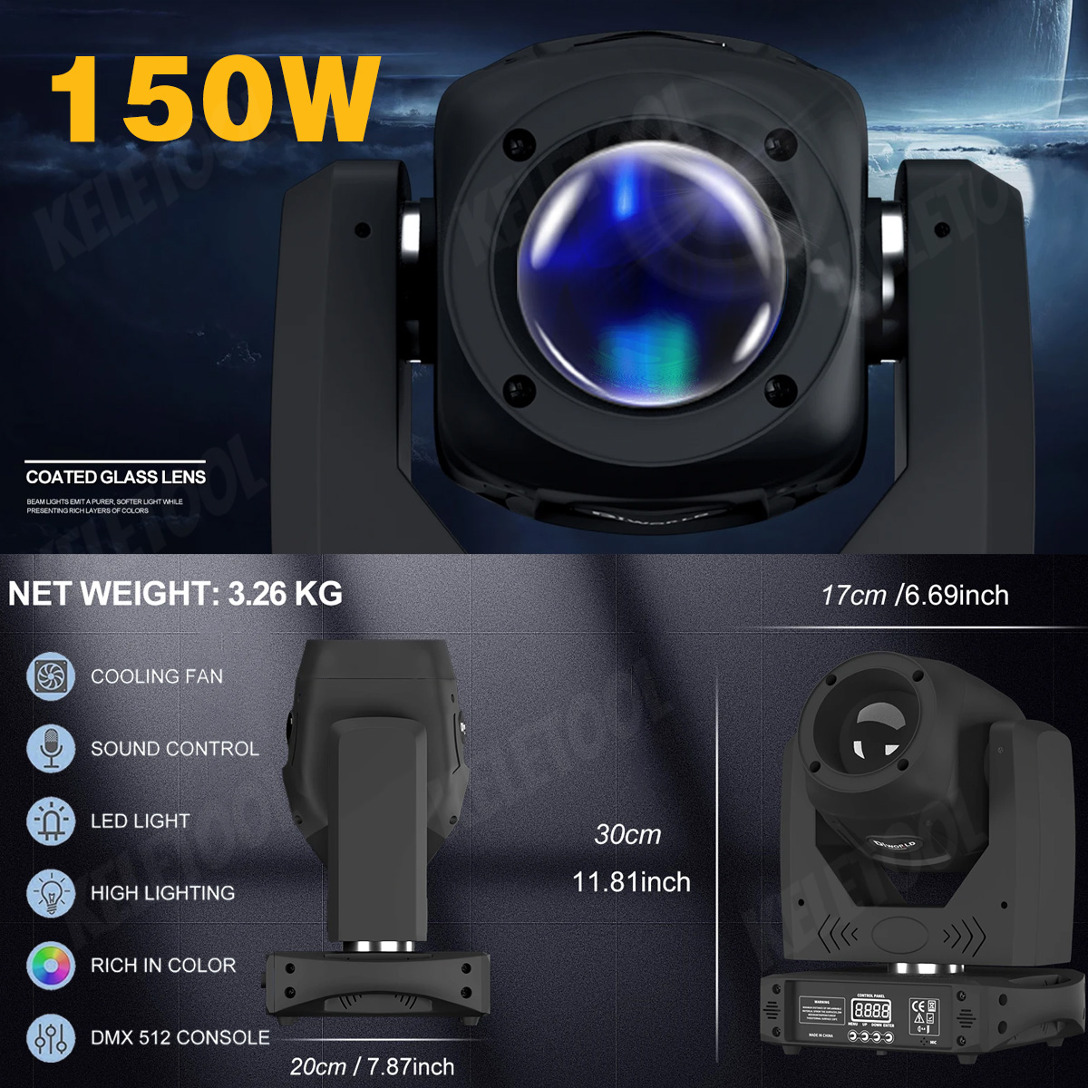 LED Spot Moving Head 150w beam moving head,RGBW 4IN1, with rainbow ...