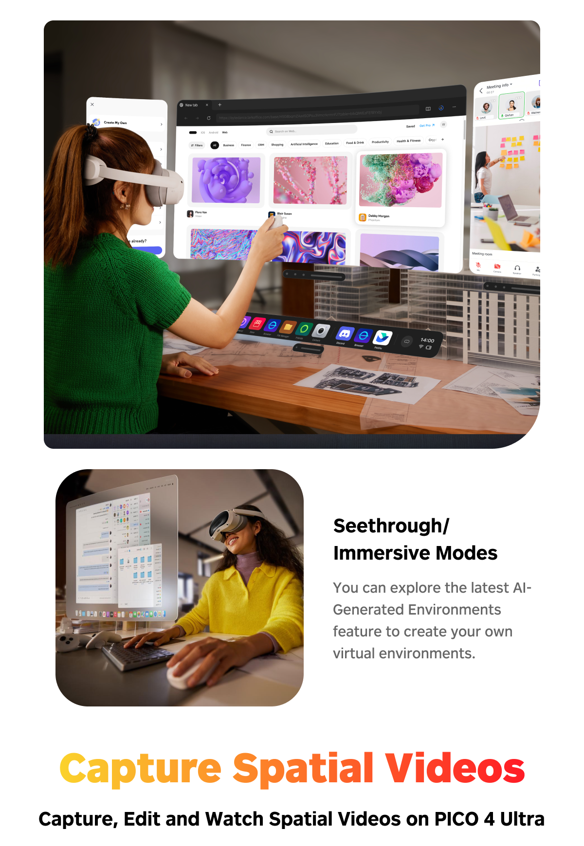 PICO 4 Ultra VR MR Headset Virtual Reality (Snapdragon XR2 Gen 2, Refresh rate 90 Hz, Wi-Fi 7 ...