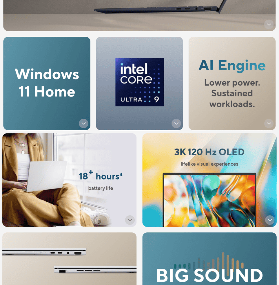 Asus Zenbook 14 OLED UX3405C-APZ148WS 14" 3K Ponder Blue(CU5-225H,16GB ...