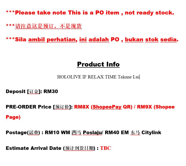 Bandai HOLOLIVE IF RELAX TIME Takane Lui (APO) | Shopee Malaysia