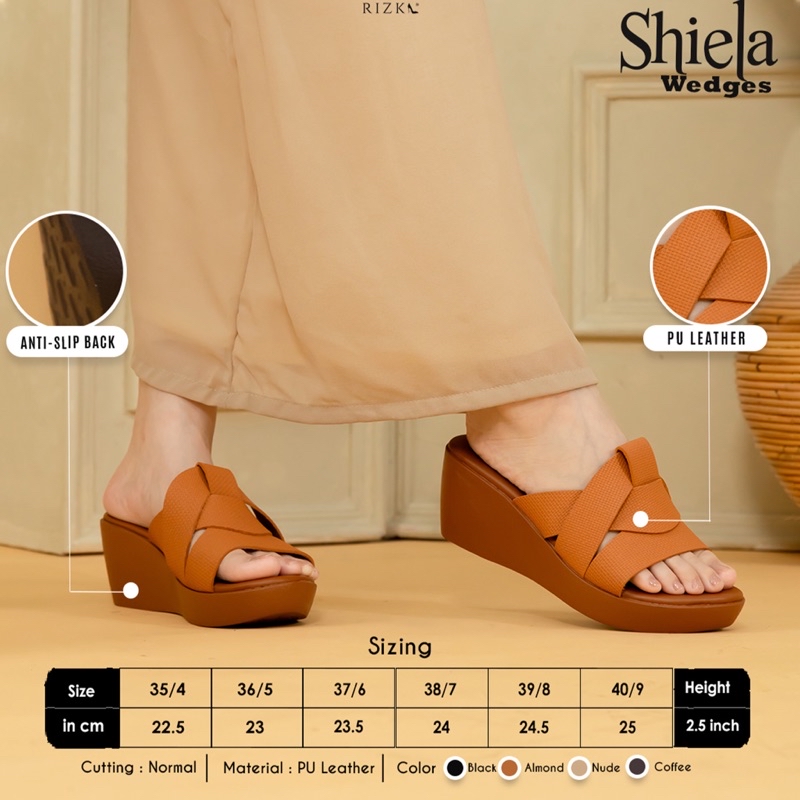 RIZKA 2025 | Sheila Slip On Wedges [ W019 ] | Shopee Malaysia