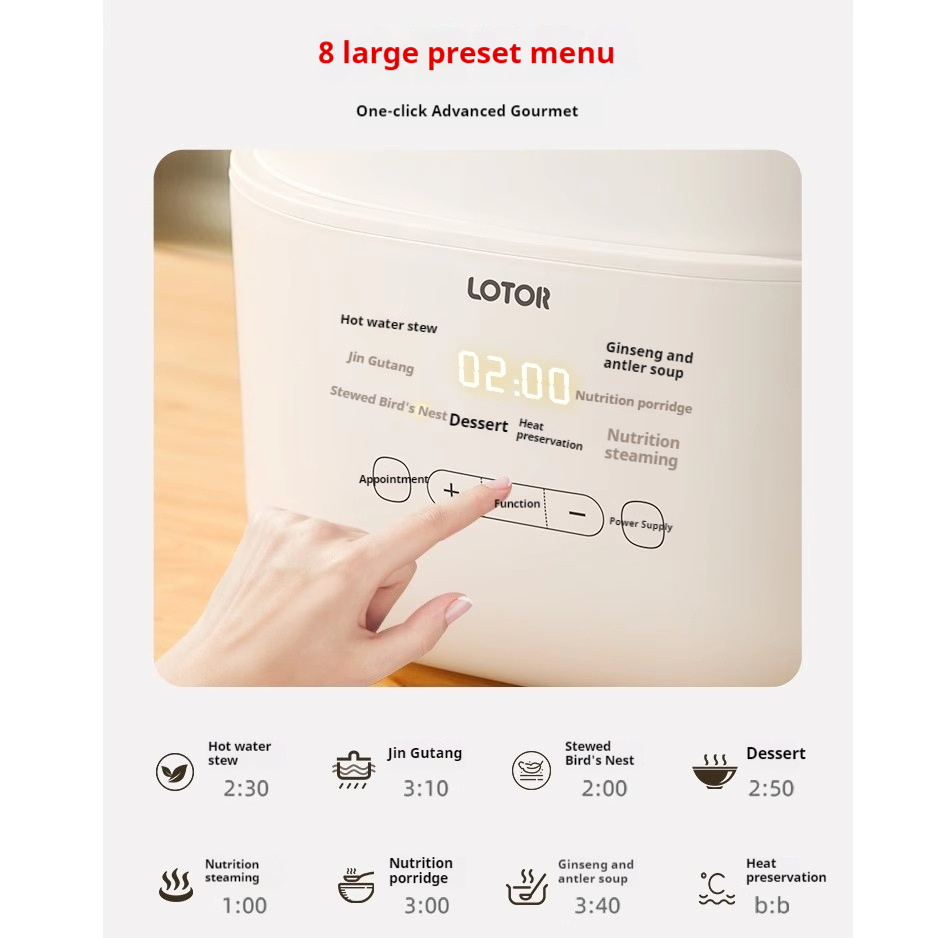 7L five-pot ceramic smart electric stew pot waterproof electric stew ...