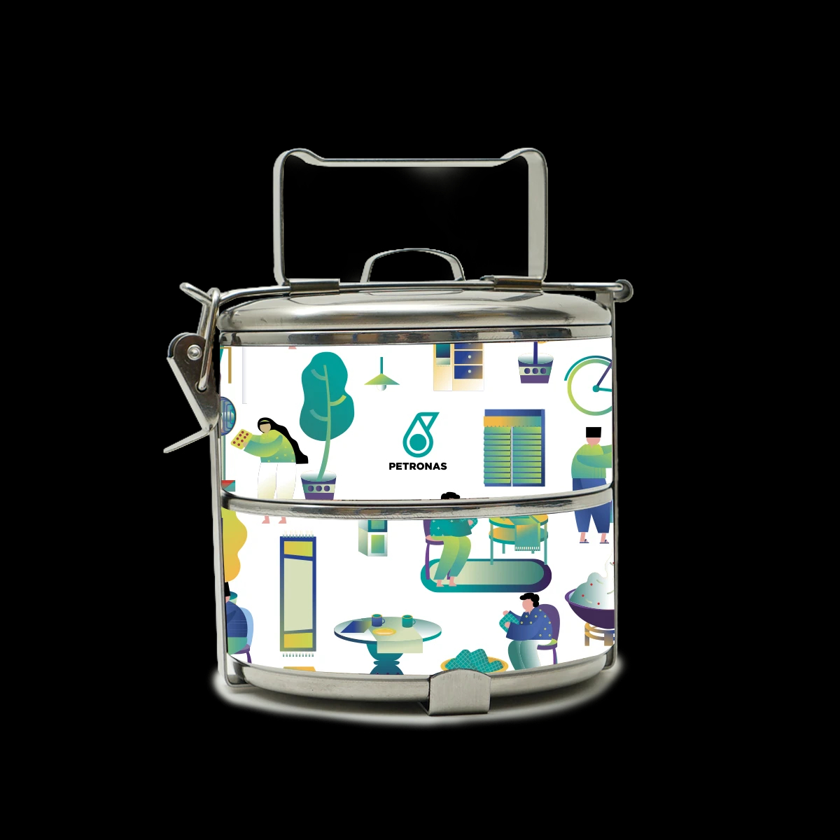 PETRONAS Raya 2025 Stainless Steel Tiffin - White | Shopee Malaysia
