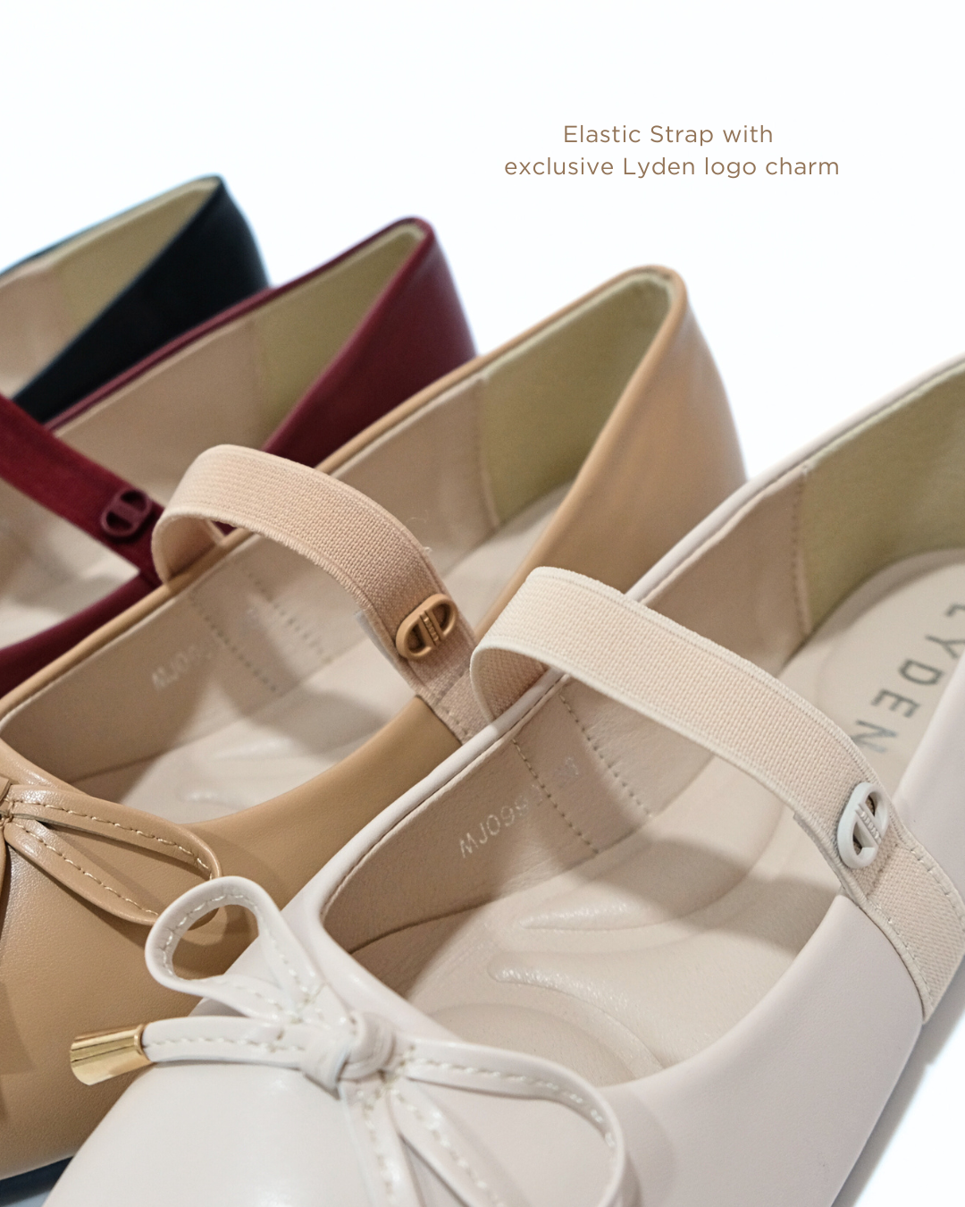 【NEW】Lyden Mary Jane Flats with Elastic Strap - Beige//Khaki//Maroon ...