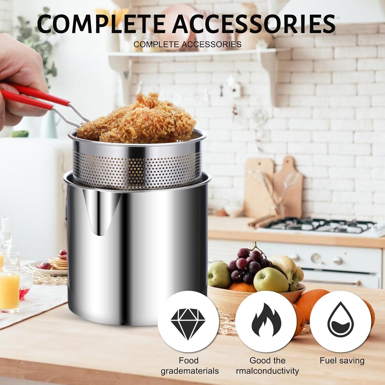 Tall & Mini Stainless Steel Tempura Deep Fryer Oden Cooker Chicken ...