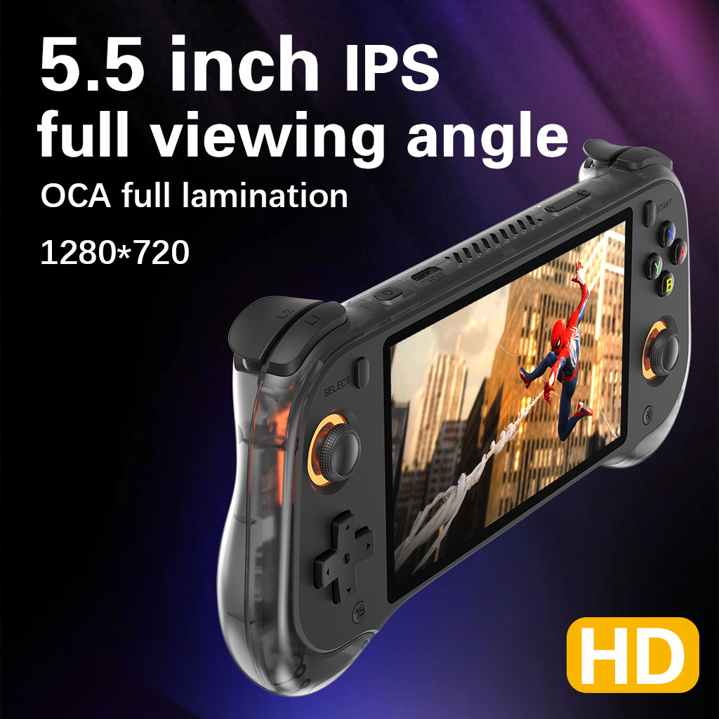 【New】H55 Handheld Game Console 5.5-Inch HD IPS Screen Linux System ...
