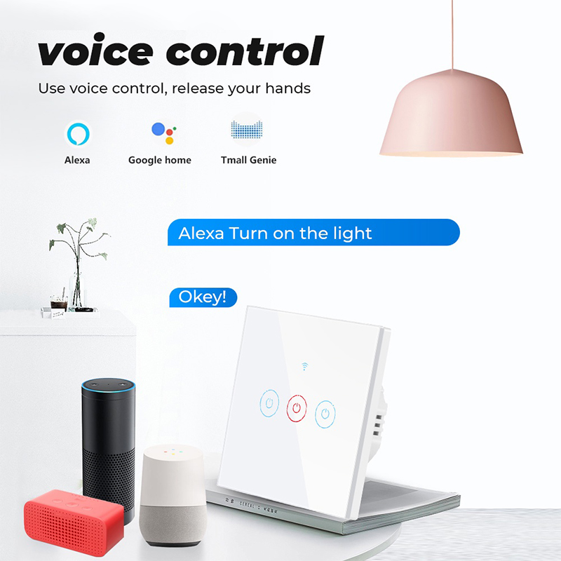 Tuya WiFi Touch Smart Switch Light Without No Neutral Wire Glass Wall ...